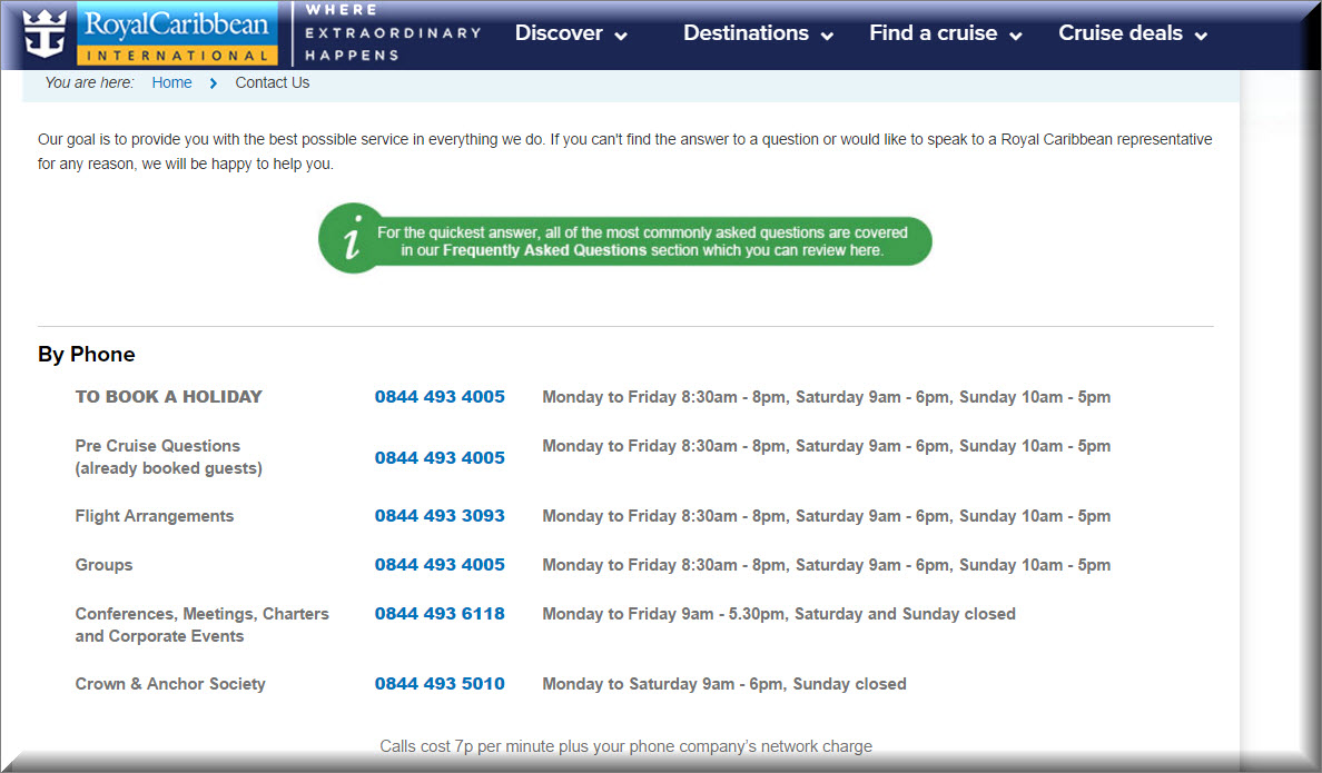 Royal Caribbean Customer Service Contact Number 0844 493 4005 Royal Caribbean Customer Service Contact Number 0844 493 4005