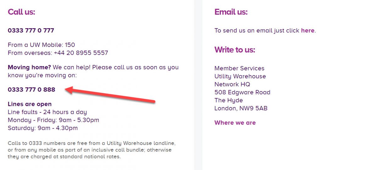 Utility Warehouse Customer Service Contact Number 0333 777 0777